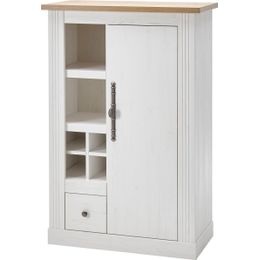 Kommode Home Affaire "Westminster" Sideboards Gr. B/H/T: 80cm x 122cm x 42cm,, weiß (pinie weiss dekor, applikation wotan eiche dekor)