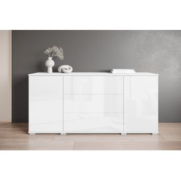 Sideboard Inosign "Kenia" Sideboards Gr. B/H/T: 150 cm x 67,9 cm x 39,5 cm, weiß (weiß matt, hgl) Modernes Sideboard mit 3 Schubladen und 4 Fächern, Breite 150 cm