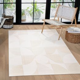 Teppich Paco Home "Luzern 656" Teppiche Gr. B: 200 cm 1 St., 13 mm, L: 290 cm, beige (creme) Kurzflor, Uni Farben, Hoch-Tief-Struktur, Scandi Design