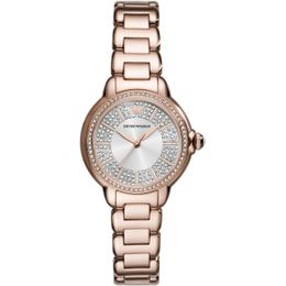 Quarzuhr Emporio Armani Armbanduhren rosegold (roségoldfarben) Damen Armbanduhr, Damenuhr, Edelstahlarmband, analog