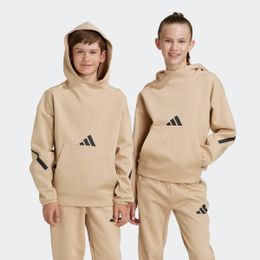 Kapuzensweatshirt adidas Sportswear "J Z.N.E. HD" Gr. 176, beige (magic / black) Kinder Sweatshirts