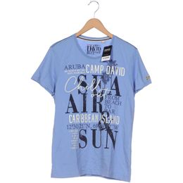 CAMP DAVID Herren T-Shirt, blau, Gr. 46