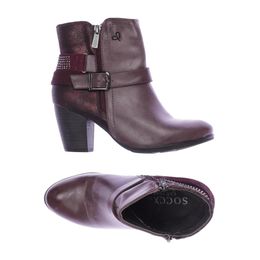 SOCCX Damen Stiefelette, bordeaux, Gr. 39