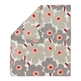 Marimekko - Unikko Deckenbezug, 240 x 220 cm, off-white / warm grey / pink