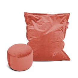 fatboy - Original Slim Sitzsack Velvet inkl. Point Pouf Velvet, rhubarb