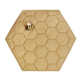 Lorena Canals - Honeycomb Spielmatte, 100 x 100 cm, honey / natural / dunkelgrau