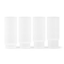 ferm LIVING - Ripple Longdrink-Gläser, frosted (4er-Set)