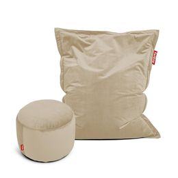 fatboy - Original Slim Sitzsack Velvet inkl. Point Pouf Velvet, camel