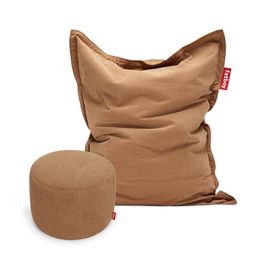 fatboy - Recycelt Original Slim Sitzsack Cord inkl. Point Pouf Cord, teddybear