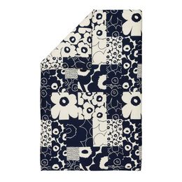 Marimekko - Unikko Kollaasi Deckenbezug, 150 x 210 cm, linen / dark navy