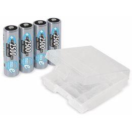Ansmann NiMH-Mignon-Akku, maxE, 2500 mAh, 4 St&uuml;ck, mit Batterienbox