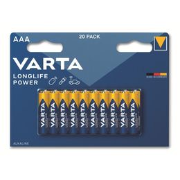 Varta Batterie Alkaline, Micro, AAA, LR03, 1.5V, Longlife Power, 20 St&uuml;ck