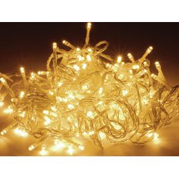 LED-Lichterkette, 80 LEDs, warmwei&szlig;, 230V~, IP44, Innen/Au&szlig;en, Kabelfarbe silber/transparent