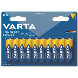 Varta Batterie Alkaline, Mignon, AA, LR06, 1.5V, Longlife Power, 20 St&uuml;ck