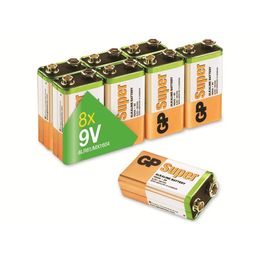 GP Super Alkaline-Batterie E-Block, 6LR61, MN1604, 9V, 8 St&uuml;ck
