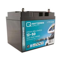 Q-BATTERIES Lithium Akku 12-50 12,8V, 50Ah 640Wh LiFePO4 Batterie