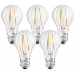Osram LED-Lampe BASE CLASSIC A, E27, EEK: E, 7 W, 806 lm, 2700 K, 5 Stk.