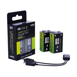 Verico Li-Ion-Akku LoopEnergy 9 V-Blockakku, 500mAh, 2 St&uuml;ck