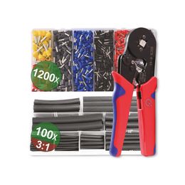 Quadrios Crimpzange Set Aderendh&uuml;lesen, Schrumpfschlauch, 22T009