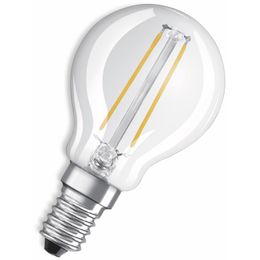 Osram LED-Lampe, E14, 2,5 W, 250 lm, 2700 K, P45 Klar, &Oslash; 45mm, 77 mm