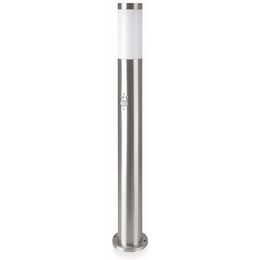 V-TAC Poller-Außenleuchte VT-838, IP44, E27, PIR-Sensor, Edelstahl, 800mm, VT-8960, Nickel-satiniert