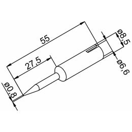 Ersa L&ouml;tspitze, 0832SDLF/SB, bleistiftspitz, verl&auml;ngert, 0,8 mm