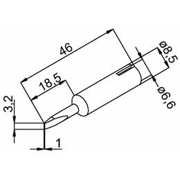 Ersa L&ouml;tspitze, 0832EDLF/SB, mei&szlig;elf&ouml;rmig, 3,2 mm