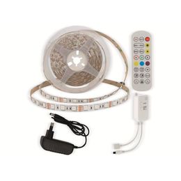 Optonica LED-Strip, RGB 4329, 12 V, 60 LEDs, EEK: G, 36 W, 2400 lm, mit Fernbedienung, App, 5 m