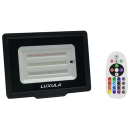 LUXULA RGB LED-Fluter LX400183, 50W, IP65, schwarz, mit Fernbedienung