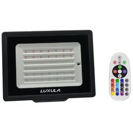 LUXULA RGB LED-Fluter LX400184, 100W, IP65, schwarz, mit Fernbedienung