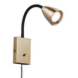Trio Wandleuchte Wanda 202670108 Messing matt, GU10, max. 10W