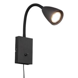 Trio Wandleuchte Wanda 202670132 schwarz, GU10, max. 10W