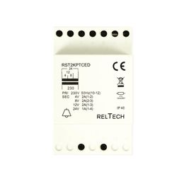 RELTECH Sicherheitstransformator RST2PTCED, 4-8-12-24V/2-2-2-1A