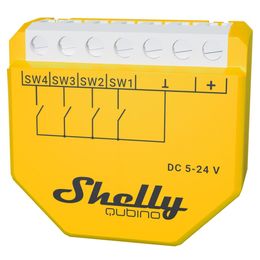 Shelly Szenenaktivierer Wave i4 DC, Unterputz, gelb