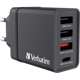 Verbatim USB-Ladeger&auml;t 49700, 2x USB-A, 1x USB-A QC, 1x USB-C PD, sw