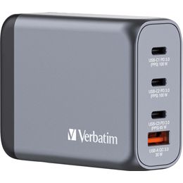 Verbatim USB-Ladeger&auml;t 32202, 100W, 1x USB-A QC, 3x USB-C PD, grau