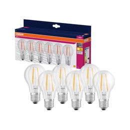 Osram LED-Lampe A60 klar, 6 St&uuml;ck, E27, 6,5 W, 806 lm, 2700 K