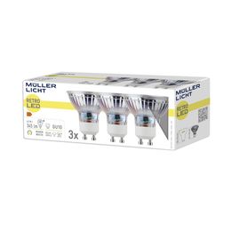 M&uuml;ller Licht M&Uuml;LLER-LICHT LED-Reflektorlampe, GU10, EEK: G, 4,5W, 345lm, 2700K, 3 Stk