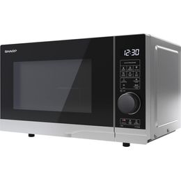 Sharp Mikrowelle YC-PG204AE-S, silber, mit Grill, 20 L, 10-Stufen, 700 W