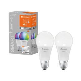 LEDVANCE LED-Lampe SMART+ WiFi Classic, A60, E27, EEK: F, 9 W, 806 lm, 2700...6500 K+RGB, Smart, 2 St