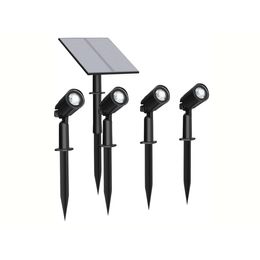 ENOVALITE Solar LED-Gartenstrahler, 4-St&uuml;ck, 5 W, 90 Lm, 3-Lichtmodi