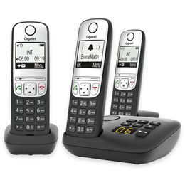 Gigaset DECT-Telefon A690A Trio, schwarz