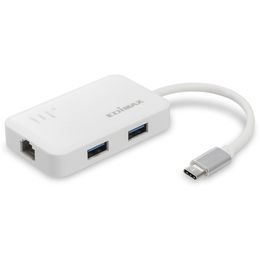 EDIMAX USB 3.0 Netzwerkadapter EU-4308, USB-C, 3-Port Hub