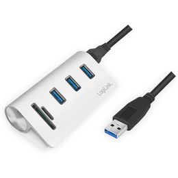 Logilink USB-HUB CR0045, 3x USB-A, integrierter Cardreader
