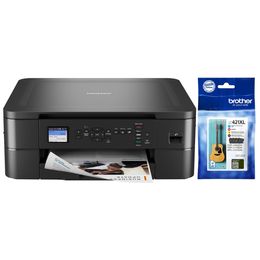 Brother Tintenstrahldrucker 3in1 DCP-J1050DW Tintenbundle inkl. Brother LC421VALXL