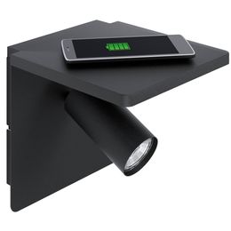 Eglo LED-Wandleuchte Ciglie, 98263 schwarz, 4,5 W, 3000 K, QI-charger