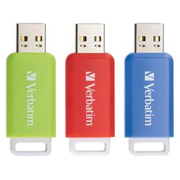 Verbatim USB-2.0-Stick Databar 3er Pack (16GB, 32GB & 64GB)