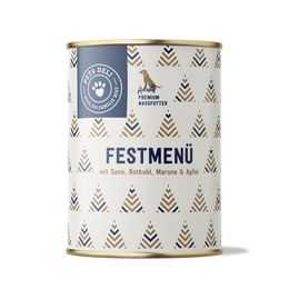 Pets Deli Nassfutter Festmenü mit Gans, Rotkohl, Marone & Apfel für Hunde - 400g / 6er Pack