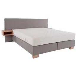 Boxspringbett Alina "Daria" Komplettbetten Gr. Chenille GCP, Liegefläche B/L: 200 cm x 200 cm, Gewicht bis: 80 kg + 100 kg H2 + H3, 7-Zonen-Tonnentaschen-Federkern-Partnermatratze, grau (hellgrau gcp 49) Boxspringbett integrierte Nachttische und Matratze, unterschiedliche Ausführungen