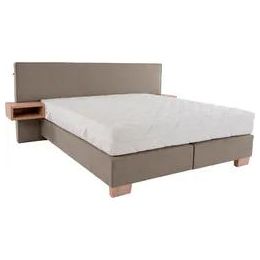 Boxspringbett Alina "Daria" Komplettbetten Gr. Chenille GCP, Liegefläche B/L: 180 cm x 200 cm, Gewicht bis: 100 kg + 100 kg H3 + H3, 7-Zonen-Tonnentaschen-Federkern-Partnermatratze, braun (hellbraun gcp 42) Boxspringbett integrierte Nachttische und Matratze, unterschiedliche Ausführungen